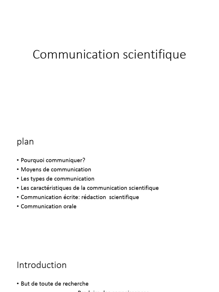 Communication Scientifique | PDF | la communication | Intervalle de ...