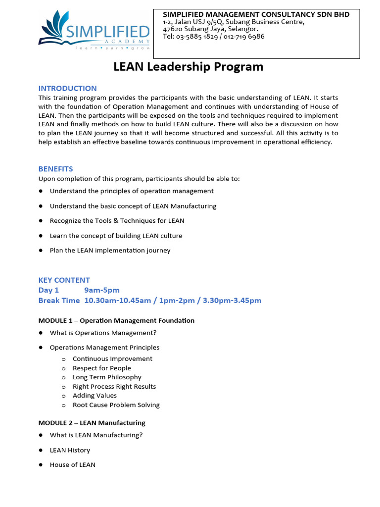 Lean Leadership | PDF | Lean Manufacturing | Business Process