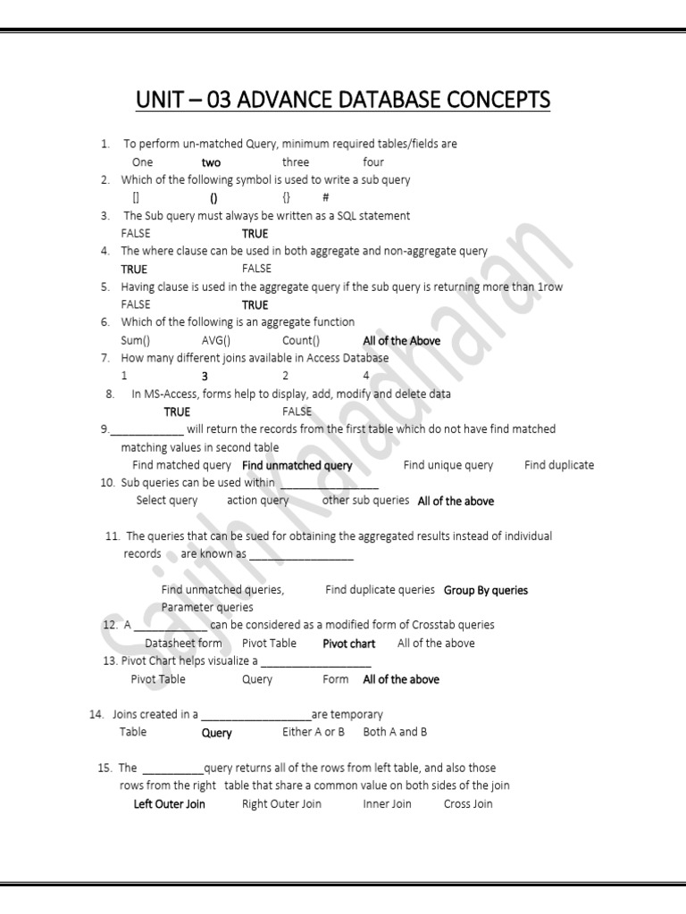 Adv Itt Access Question Bank | PDF | Microsoft Access | Software