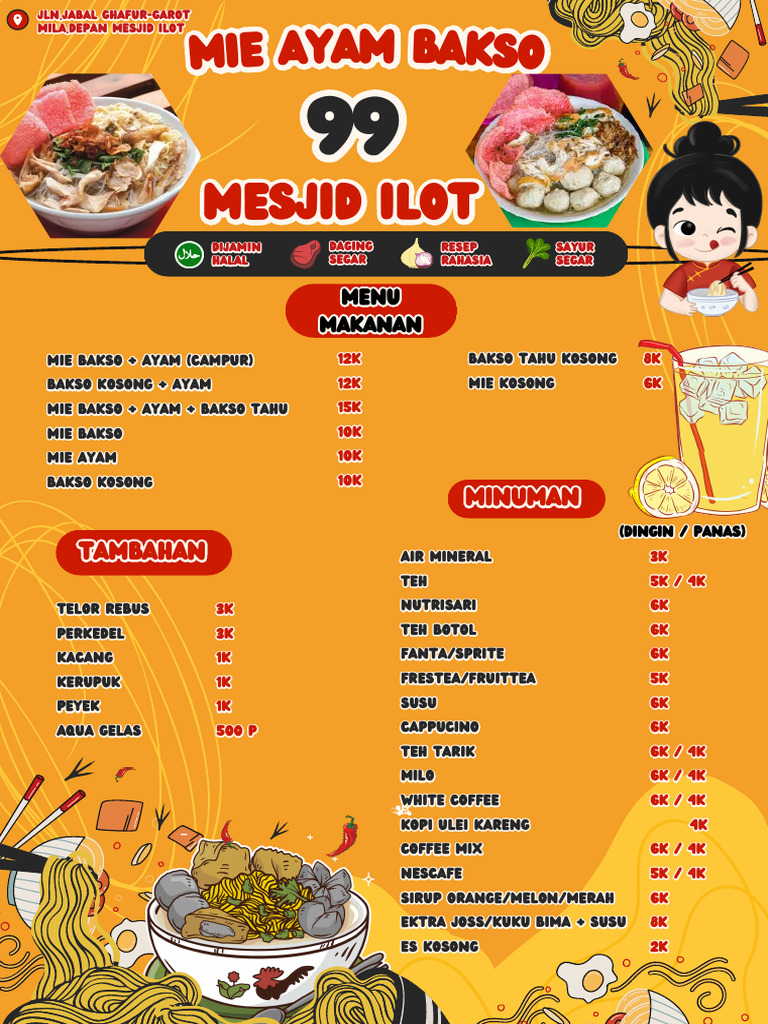 Menu Miso dan Bakso Halal | PDF | Memasak, Makanan, & Anggur