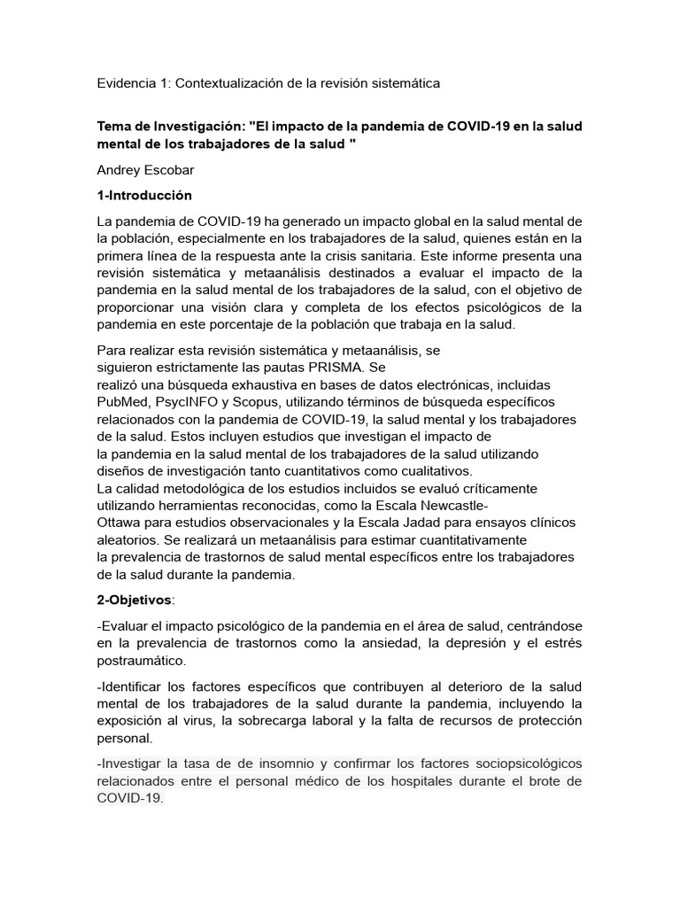 Evidencia 1 Final Andrey Escobar | PDF | Depresión (estado de ánimo ...