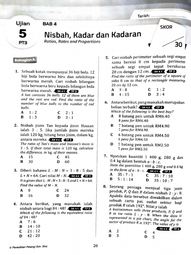 F1 Math Bab4 Latihan | PDF
