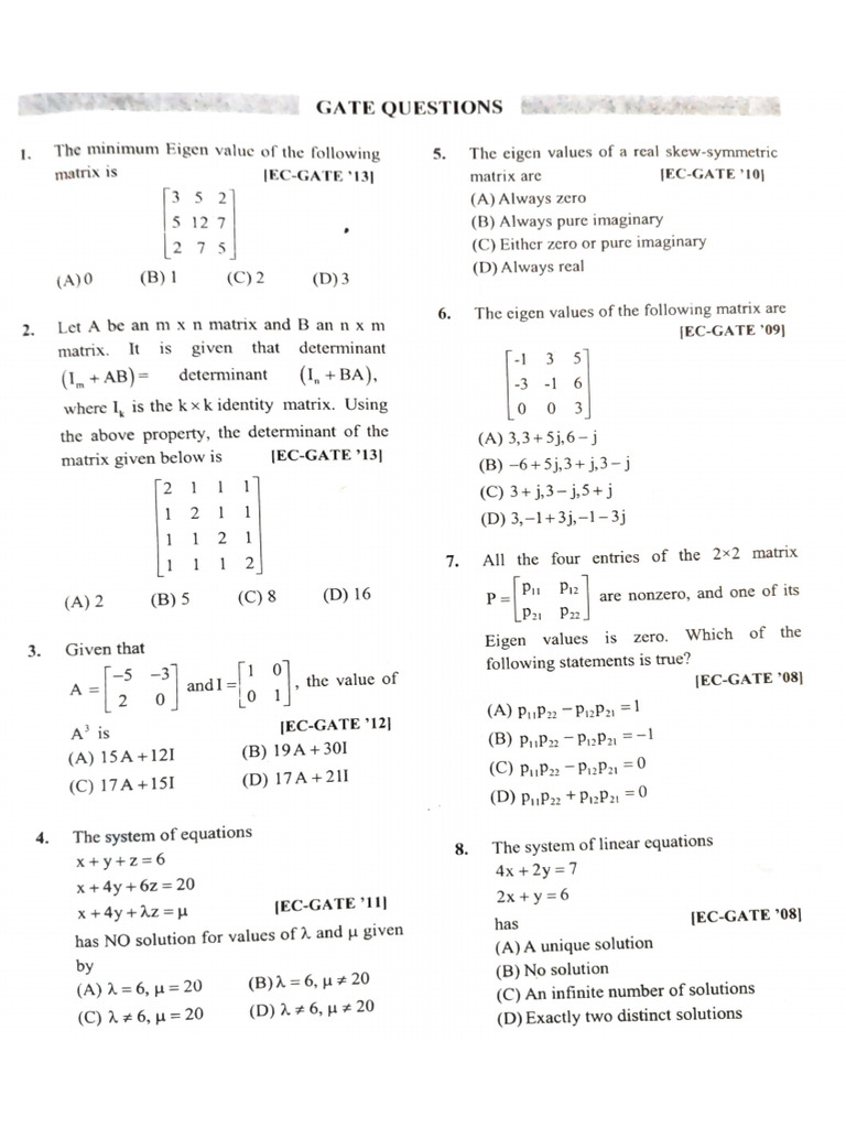 Linear Algebra Pyq | PDF