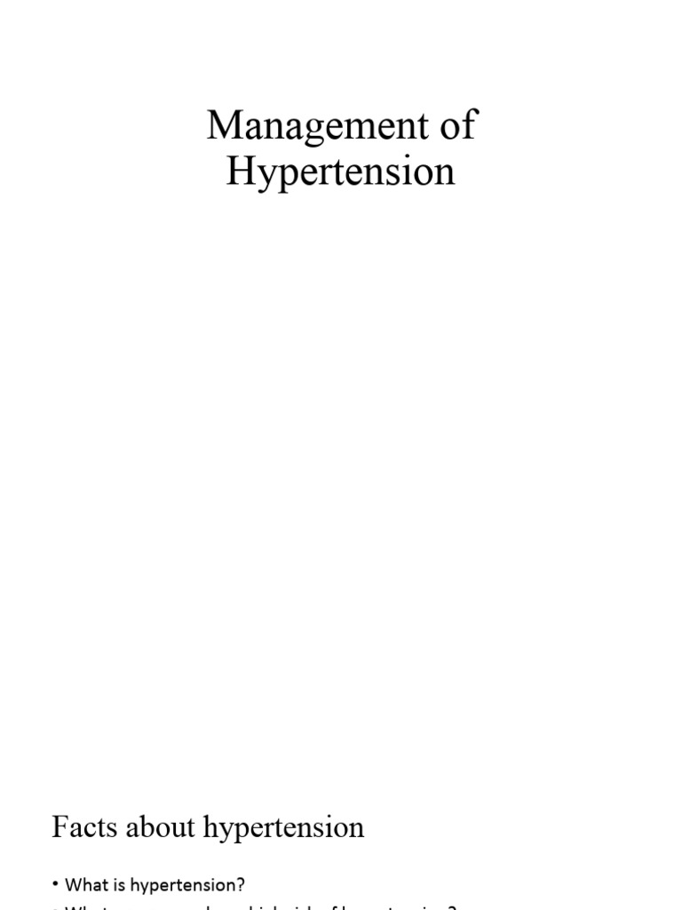 Management of Hypertension | PDF | Hypertension | Health Care