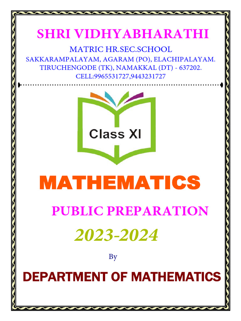 Xi Maths Public Preparation 2023 2024 | PDF | Numbers | Line (Geometry)