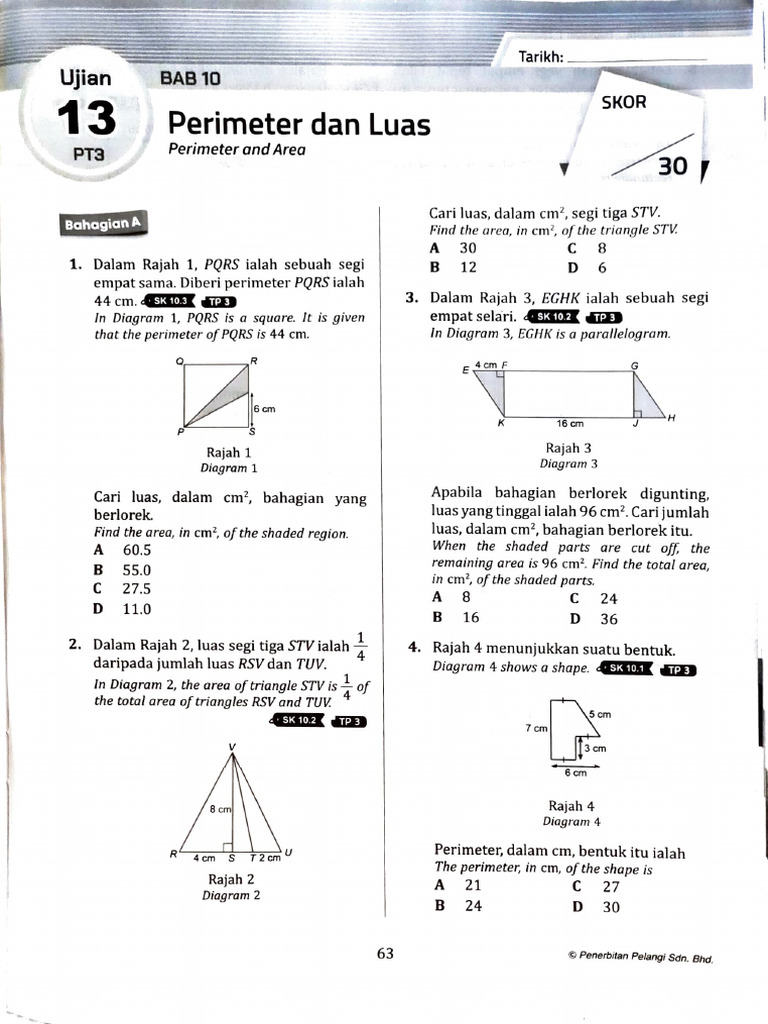 F1 Math Bab10 Latihan | PDF