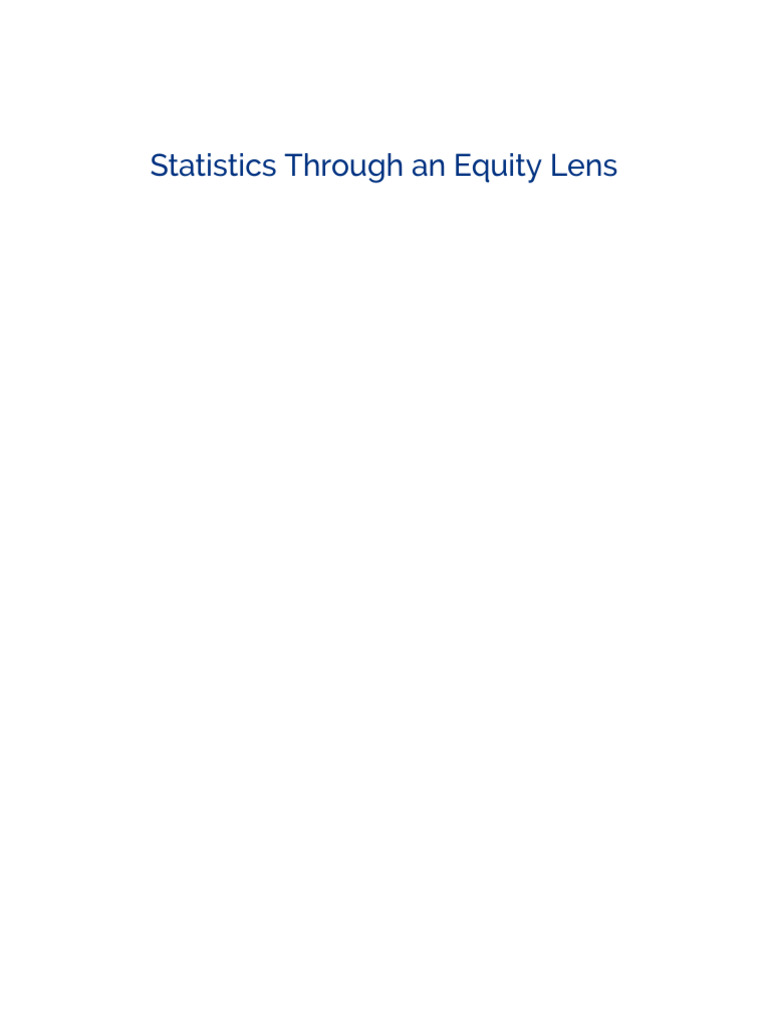 Anthony Y. Statistics Through an Equity Lens 2023 | PDF | Level Of ...