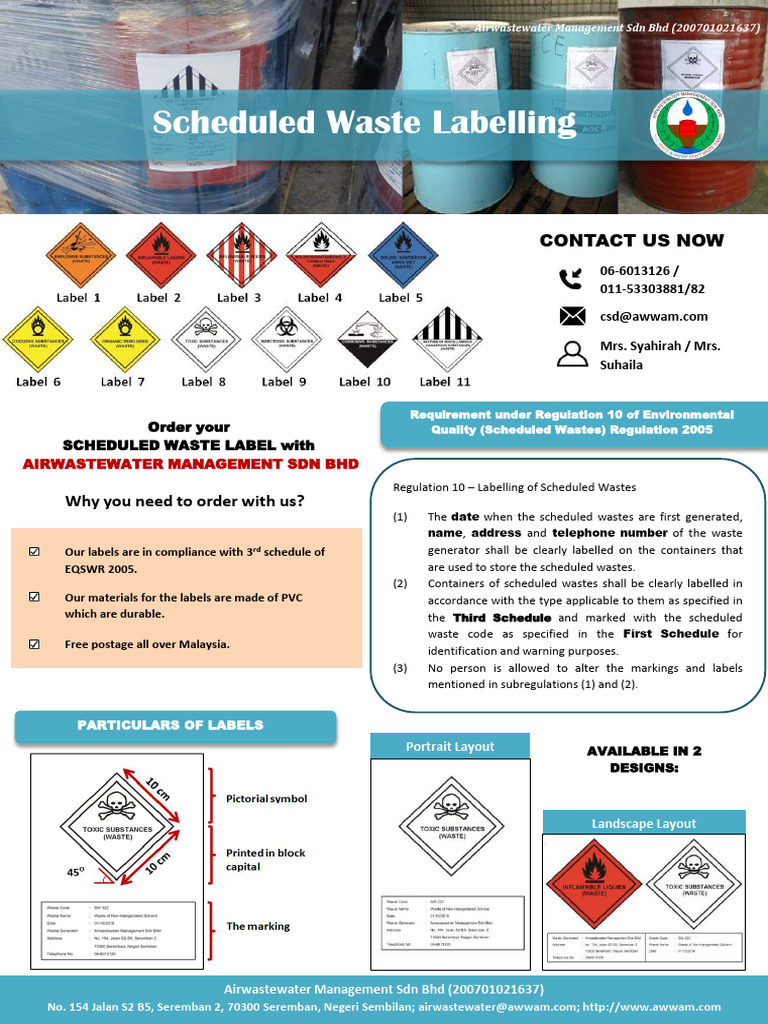 Order Scheduled Waste Labels Online | PDF | Materials | Industrial ...