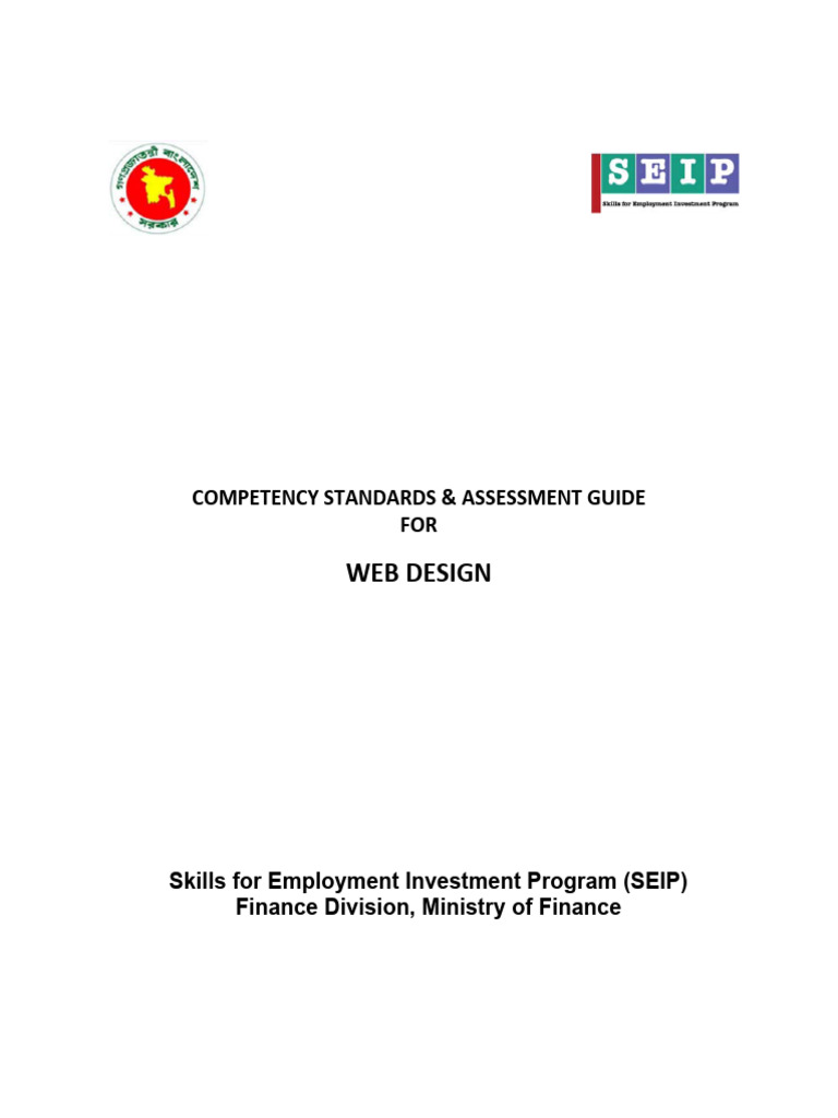 Competency Standard and Assessment Guide Web Design | PDF | World Wide Web | Internet & Web