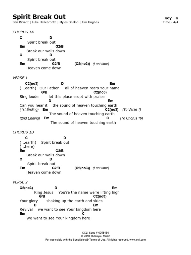 Spirit Break Out - G | PDF