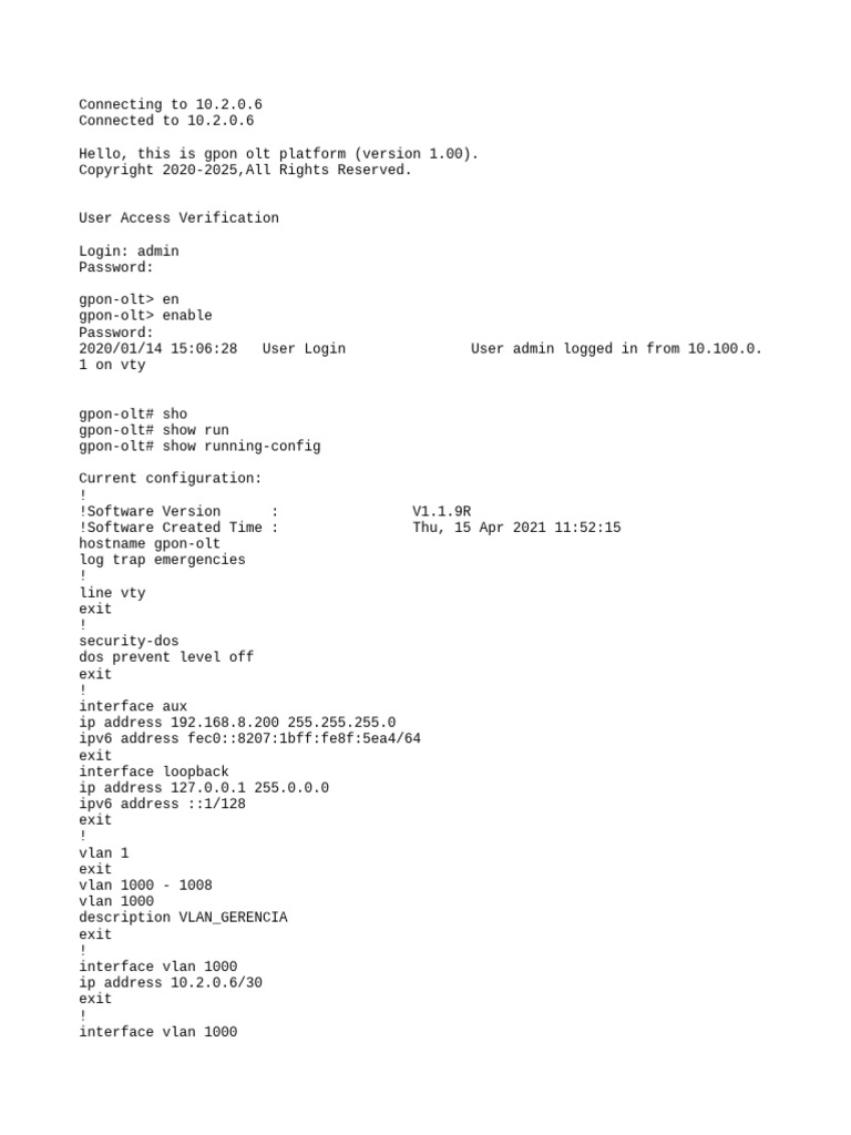 Script Olt Vsol | PDF | Network Architecture | Computer Networking