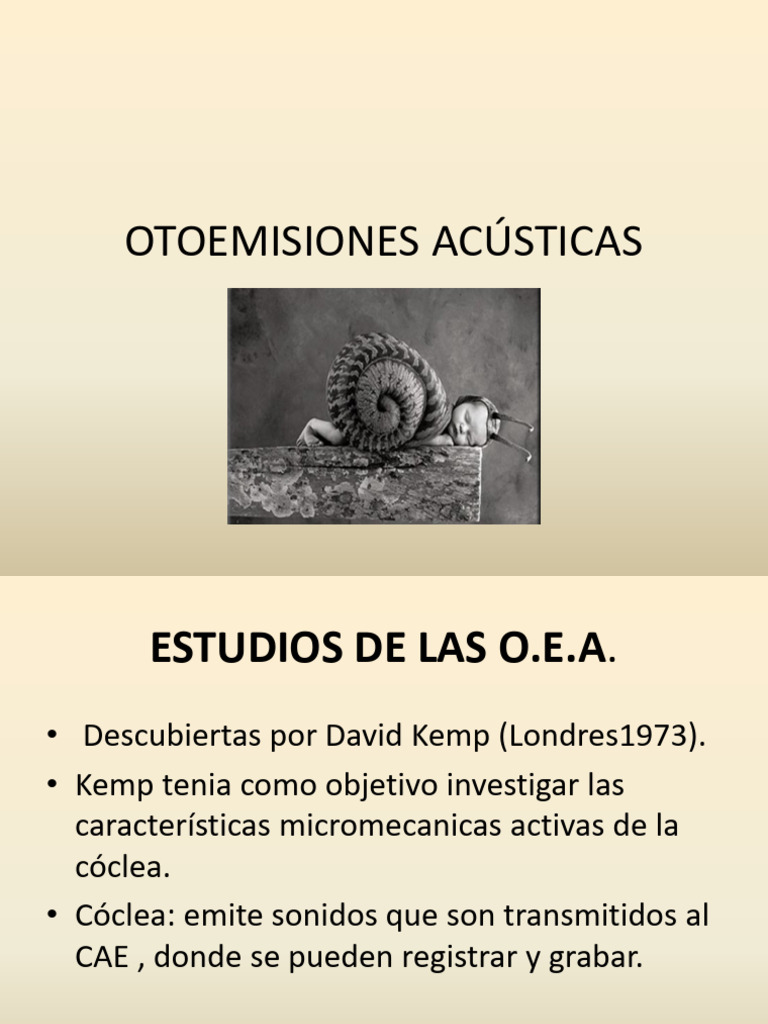 Otoemisiones Acústicas | PDF | Infantes | Sistema Auditorio
