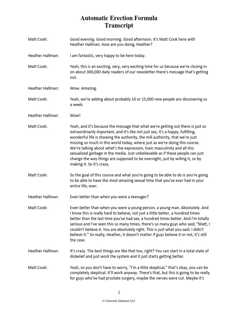 Automatic Erection Formula | PDF | Thought | Emotions