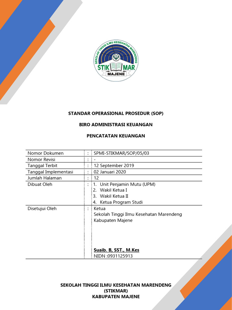 3 SOP Pencatatan Keuangan | PDF | Karier & Perkembangan | Pengelolaan Keuangan & Uang