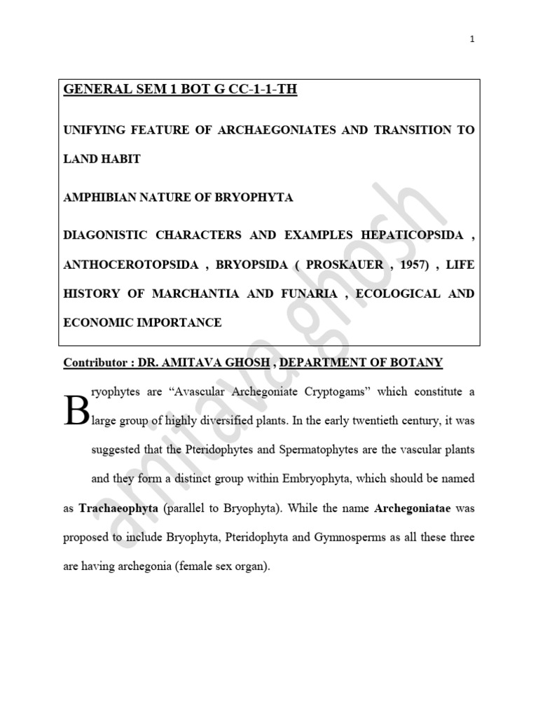 General Sem 1 23042020 | PDF | Botany | Biology