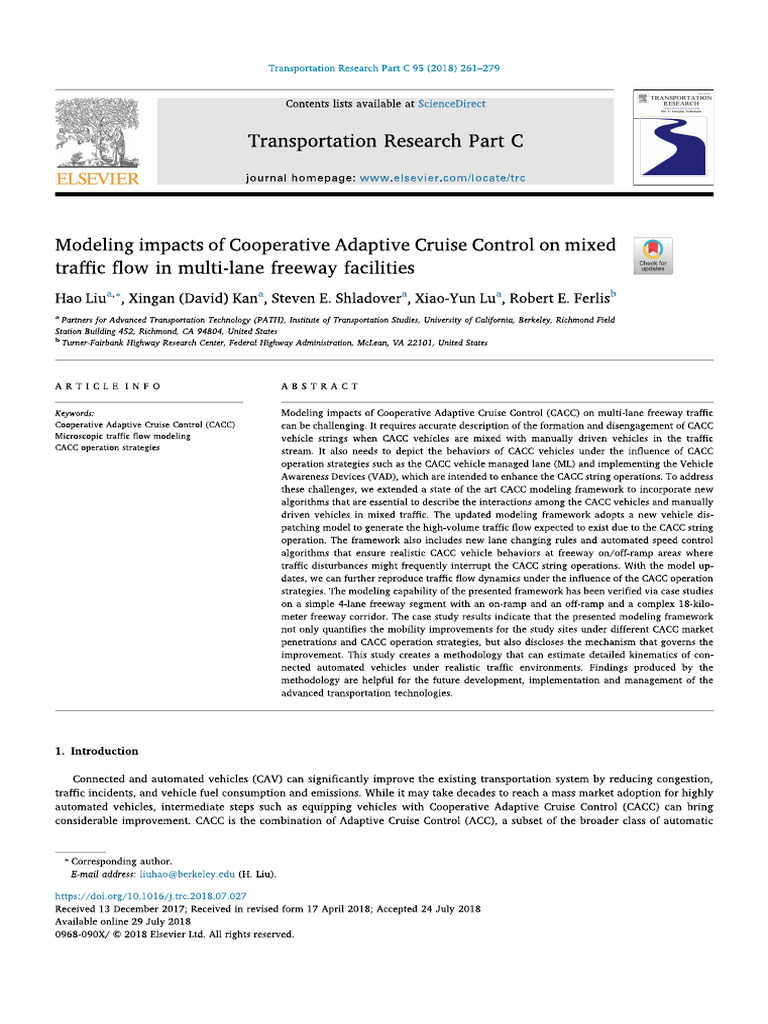 Modeling Impacts Of Cooperative Adaptive Pdf