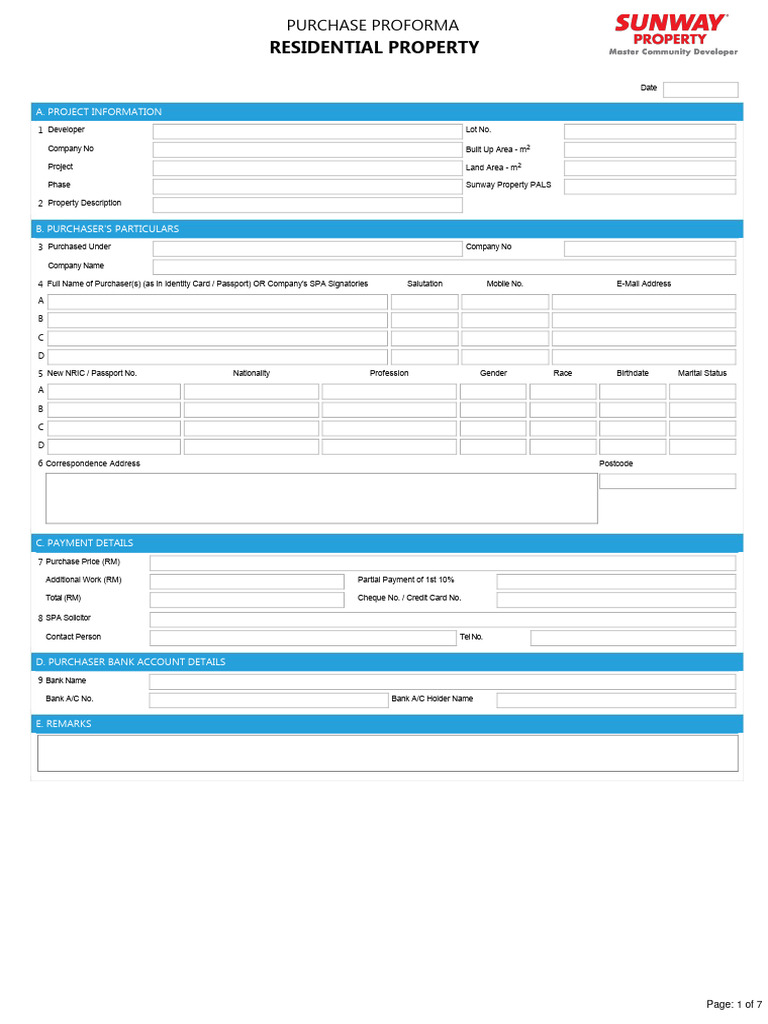 Residential Property Purchase Proforma | PDF | Http Cookie | World Wide Web