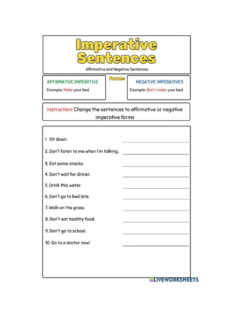 Exer. Imperatives | PDF