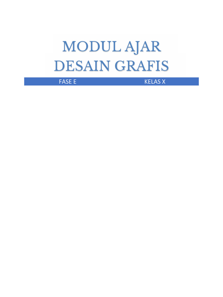 Modul Ajar 1 Desain Grafis | PDF | Komputer