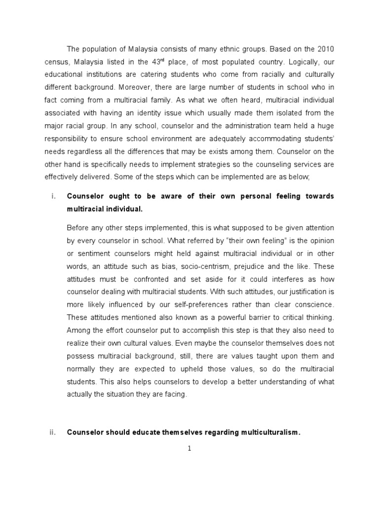 How To Be An Effective Counselor in A Multicultural Setting. | PDF ...