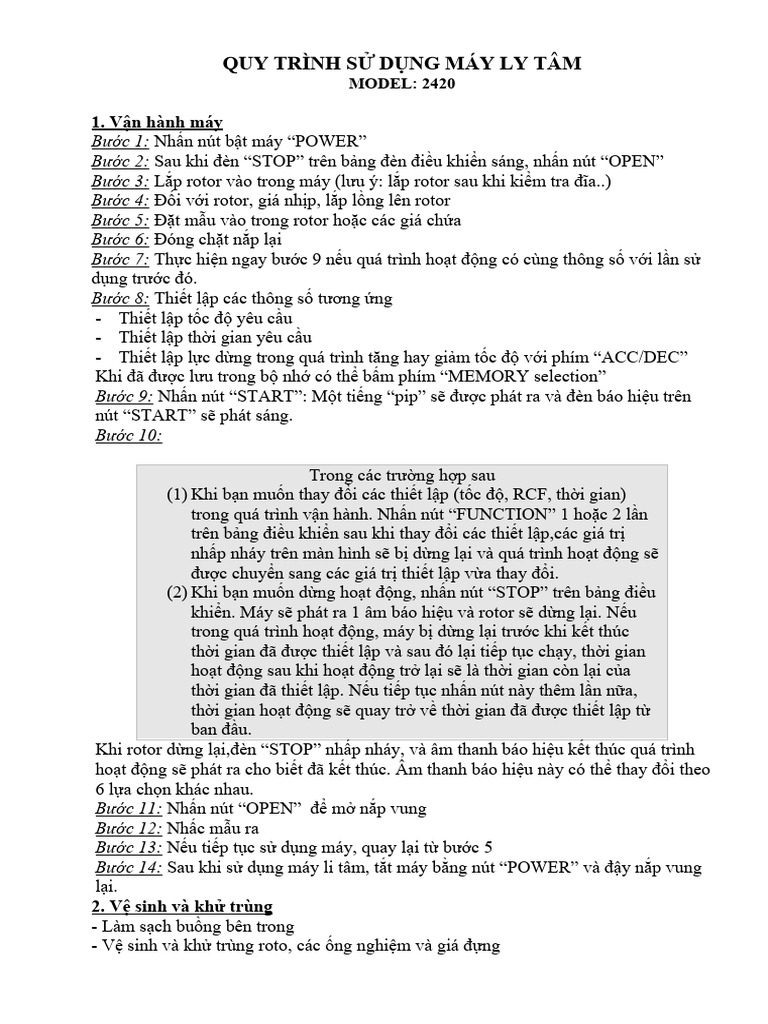 Máy Li Tâm 2420 | PDF