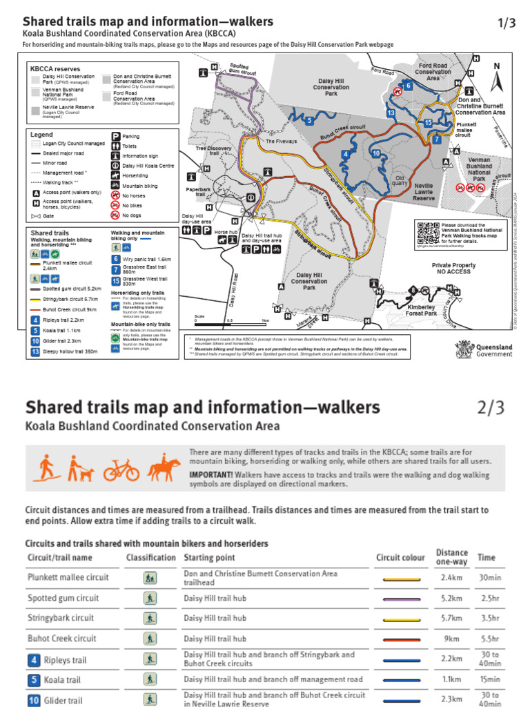 Kbcca Shared Trails Walkers Map | PDF | Trail | Hiking