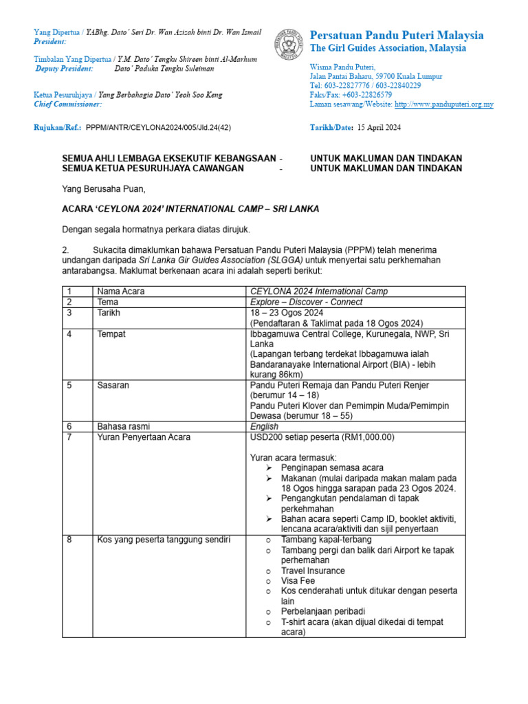 Ceylona 2024 - Surat PPPM | PDF