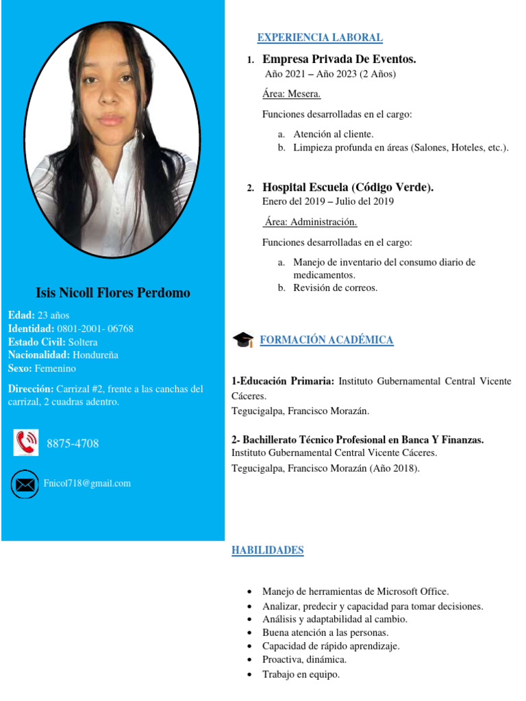 CV. Isis Flores Perdomo | PDF