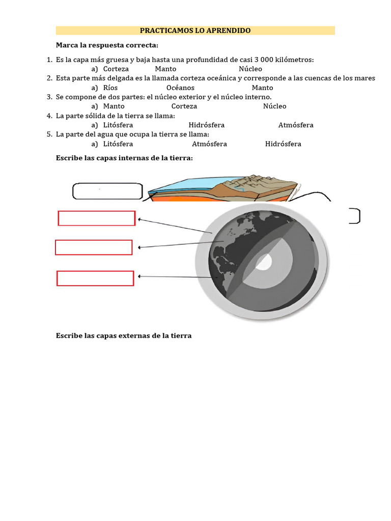Estructura de La Tierra 6° Grado | PDF | Ciencia y matemáticas