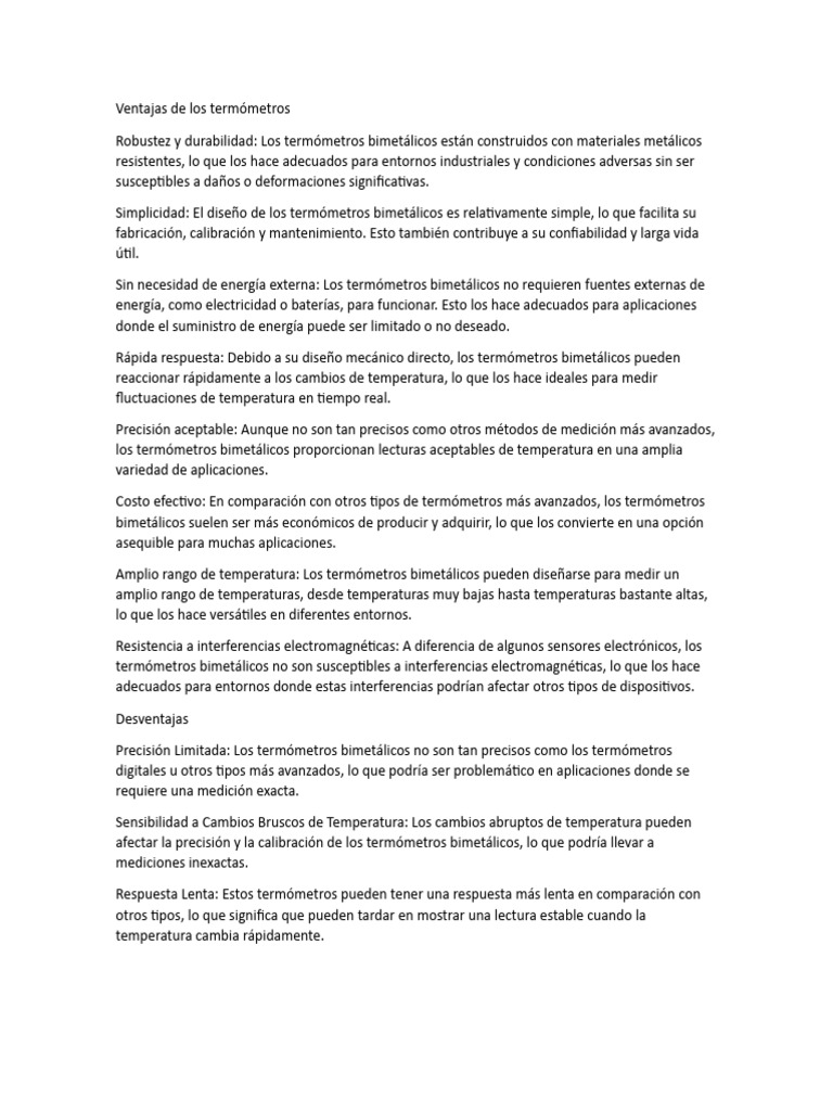 Termómetros Bimetalicos | PDF | Temperatura | Calibración