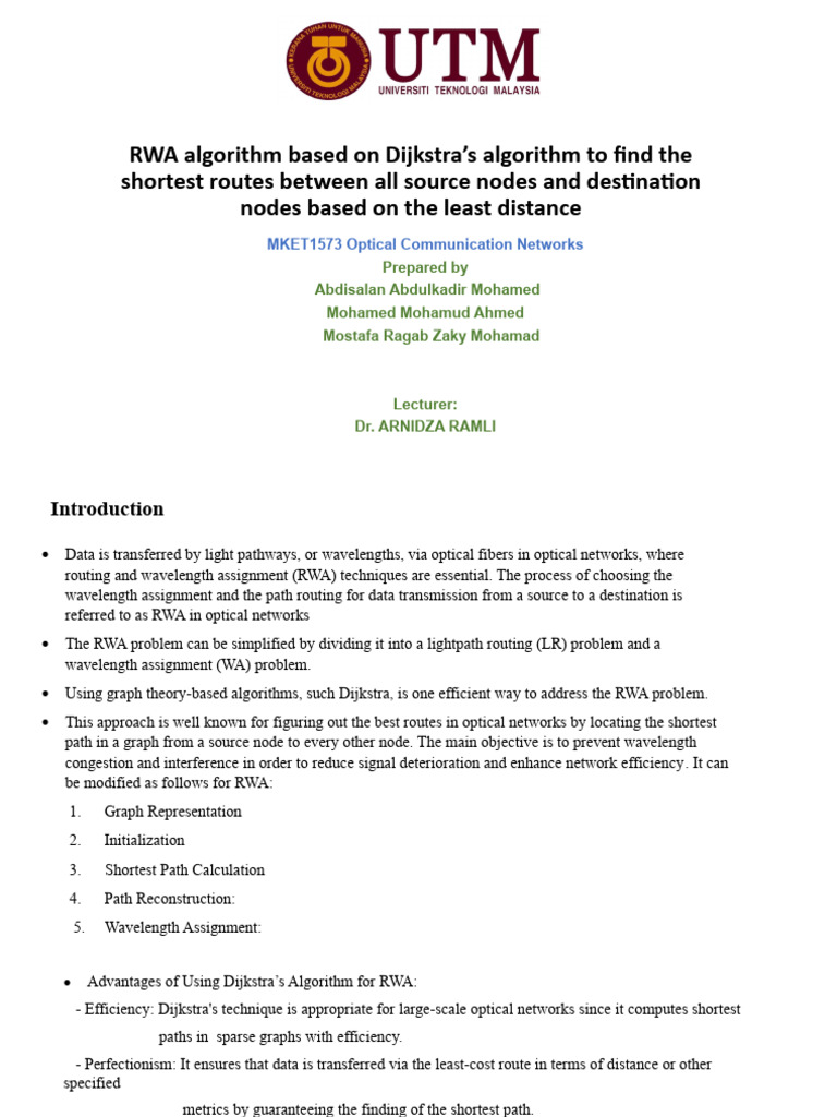 RWA Presentation | Download Free PDF | Routing | Wavelength Division Multiplexing
