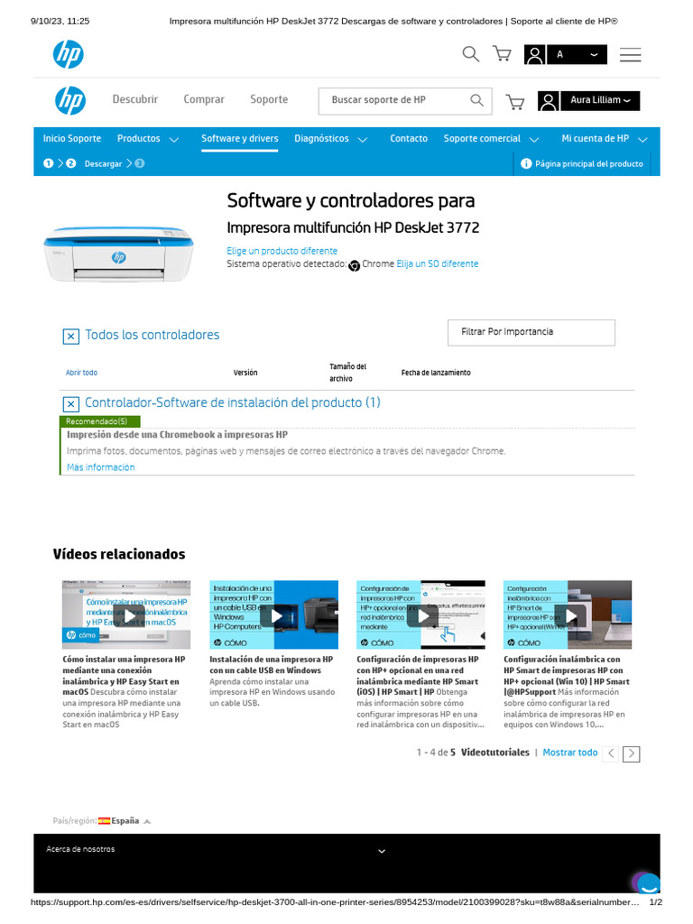 Impresora Multifunción HP DeskJet 3772 Descargas de Software y ...