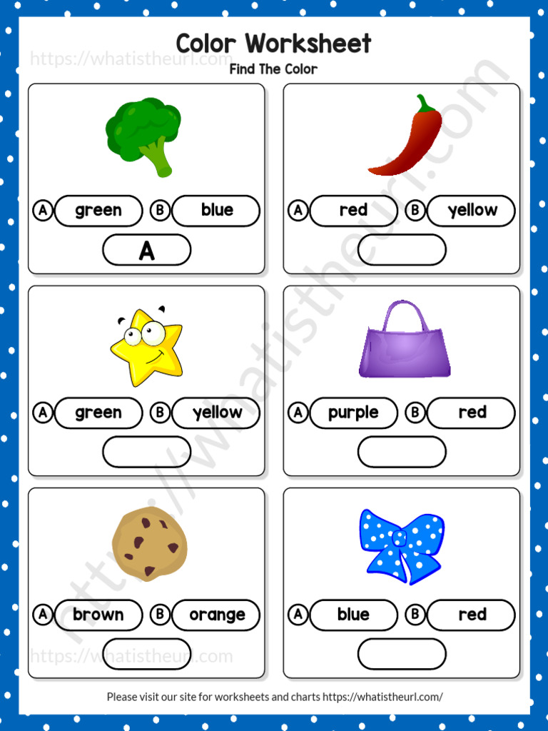 Color Finding Worksheets For Kids | PDF
