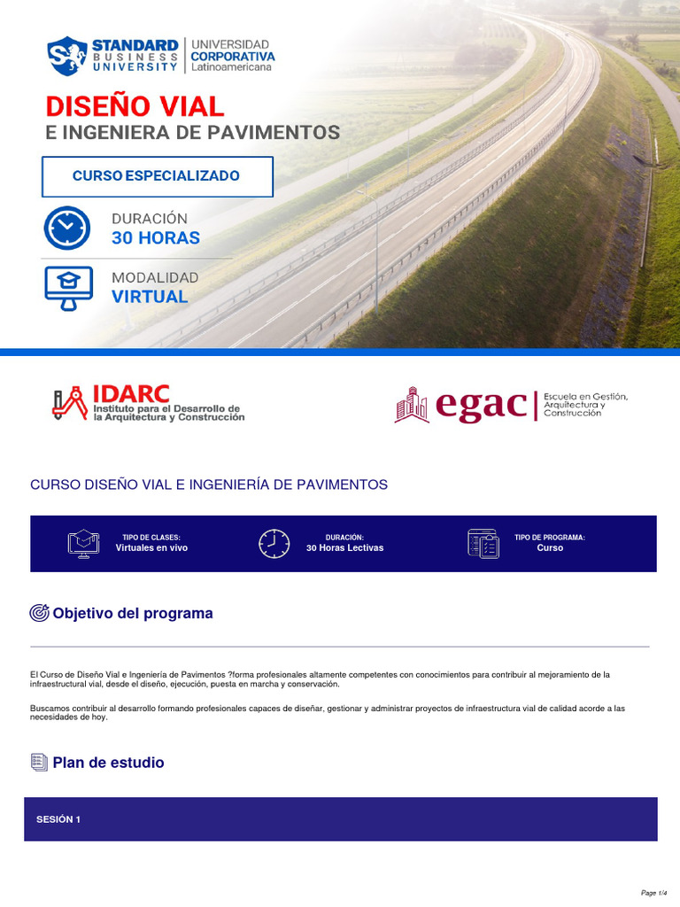 Brochure Diseño Vial e Ingenieria de Pavimentos | PDF | Gestión de proyectos | Ingeniero civil