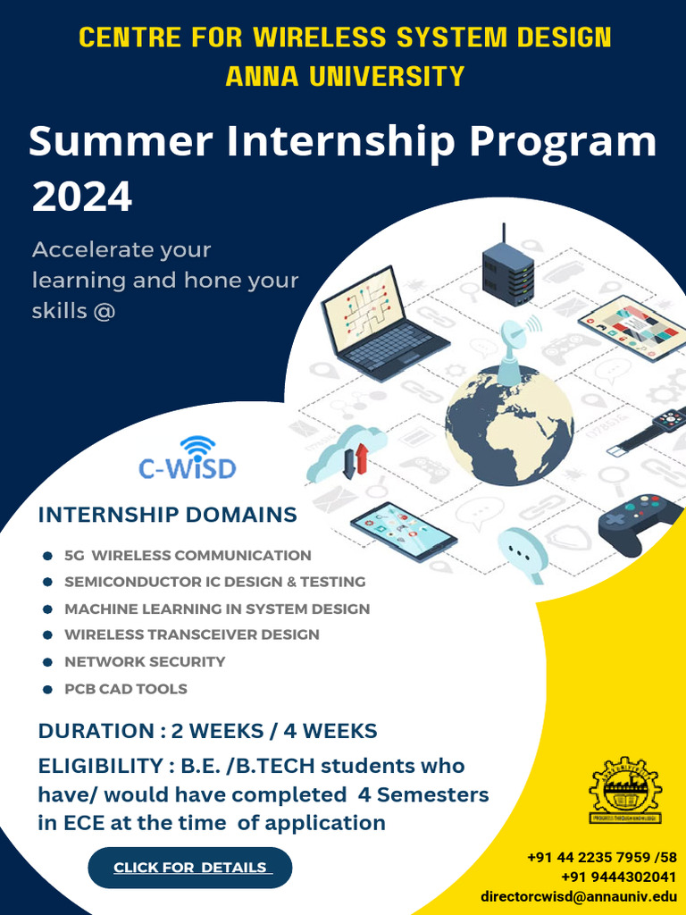 C-Wisd - Call For Summer Internship Program 2024 | PDF | Wireless ...