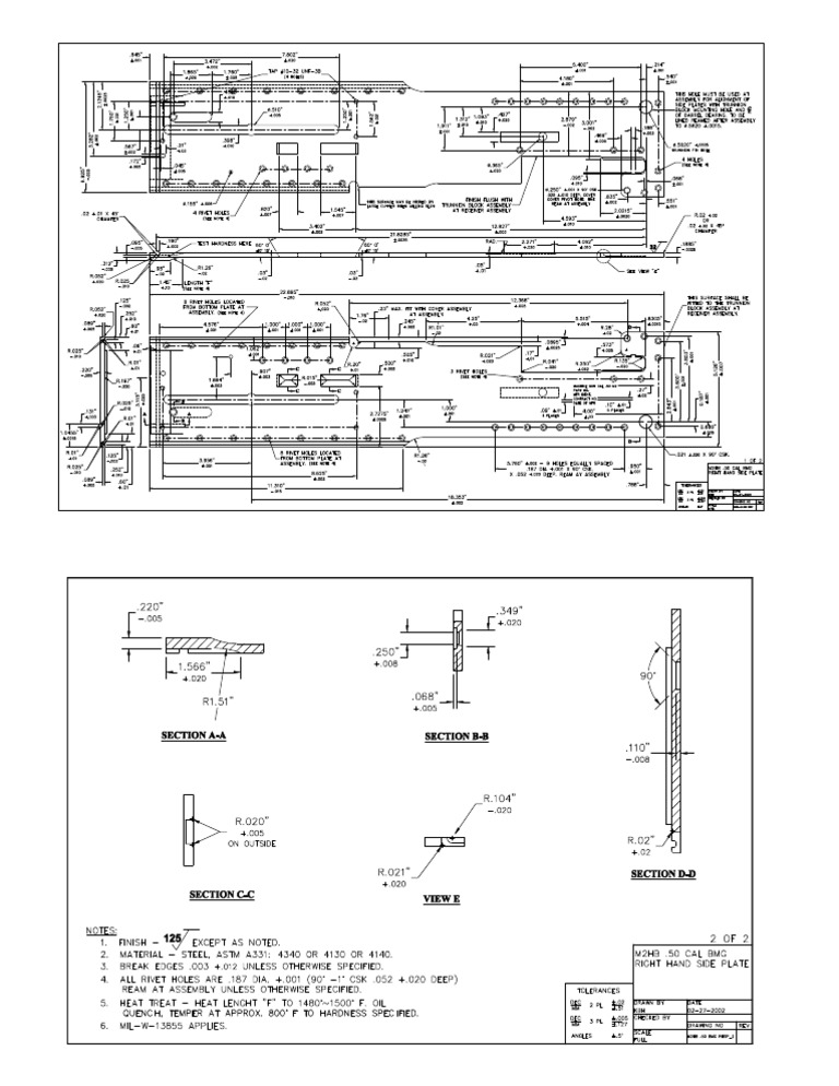 Browning M2 Receiver RT Side Plate Blueprint | PDF
