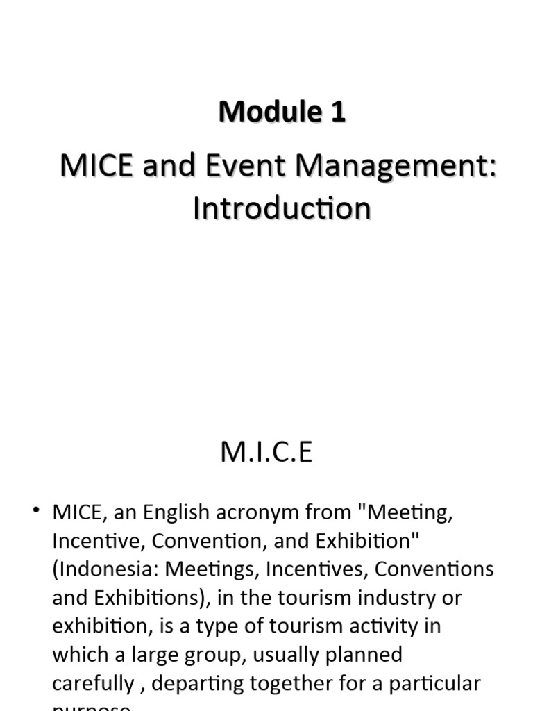 MICE Event Management Insights | PDF | Market Segmentation | Tourism