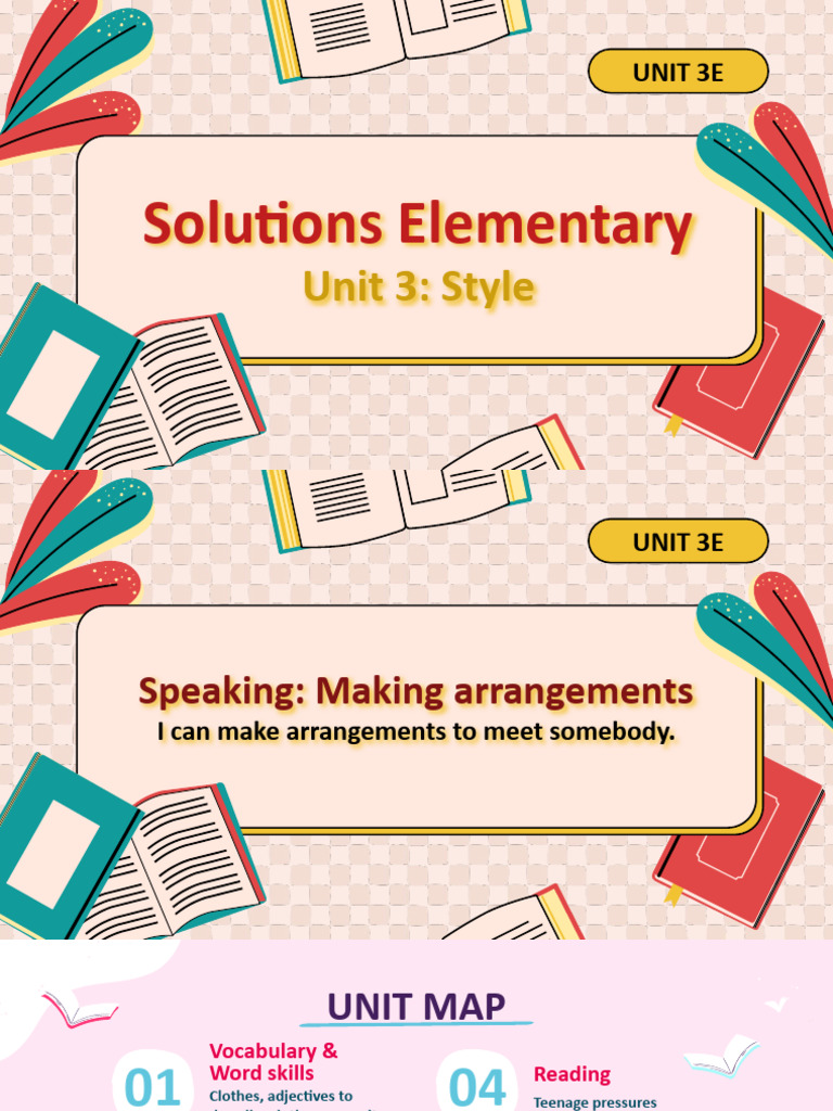 Solutions Elementary - Unit 3E - Style (Speaking) | PDF | Grammar | Syntax