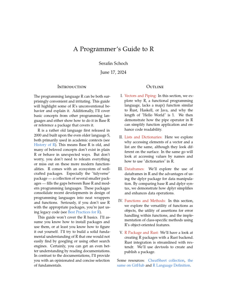 A Programmer's Guide To R | PDF | String (Computer Science) | Computer Programming
