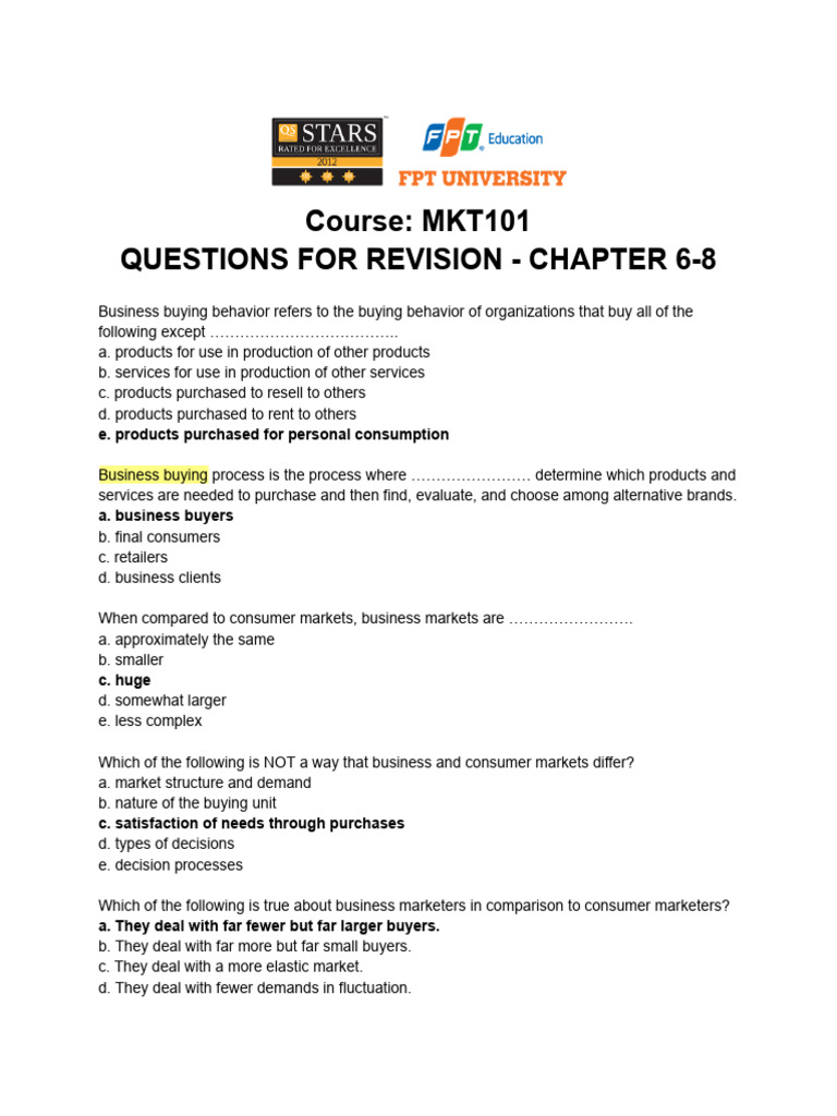 MKT101 - Chapter 6-8 | PDF | Market Segmentation | Marketing
