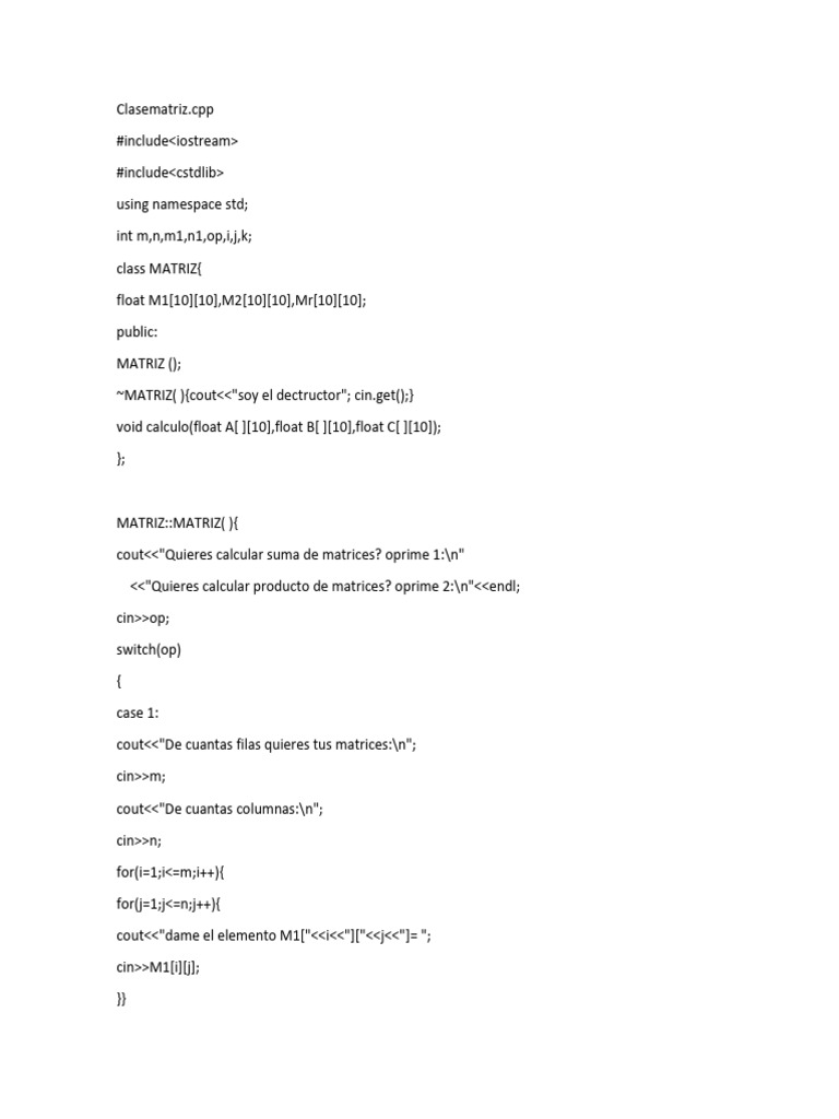 Matricesyareas | PDF | C ++ | Informática