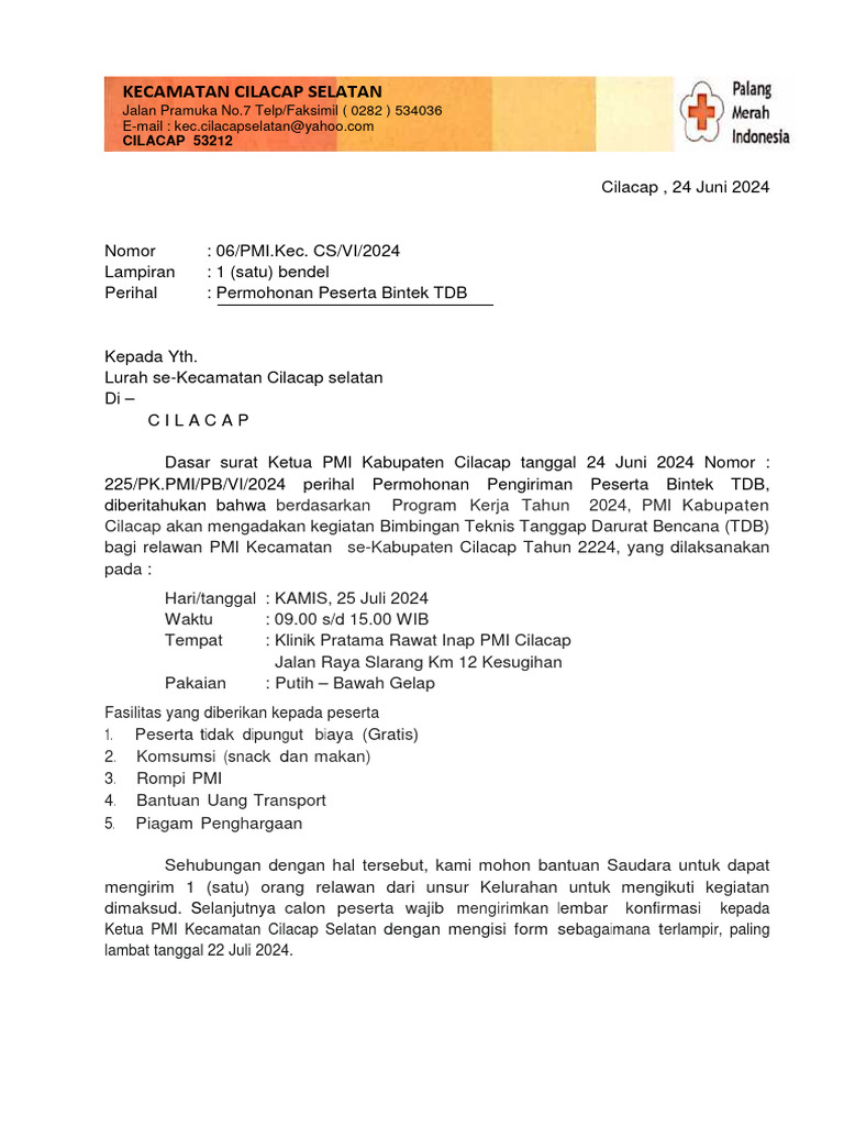 Surat Peserta Bintek TDB | PDF | Karier & Perkembangan