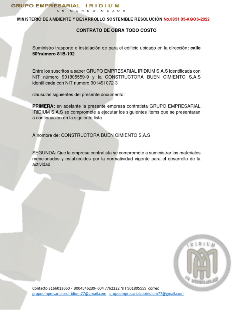 COTIZACION EDIFICIO COLOMBIA Domo Curvo 1 | PDF