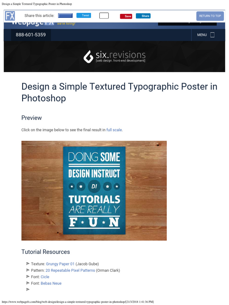 Design A Simple Textured Typographic Poster in Photoshop | PDF | Adobe ...