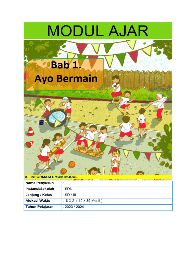 MA Bab 1 Ayo Bermain | PDF | Seni & Disiplin Bahasa