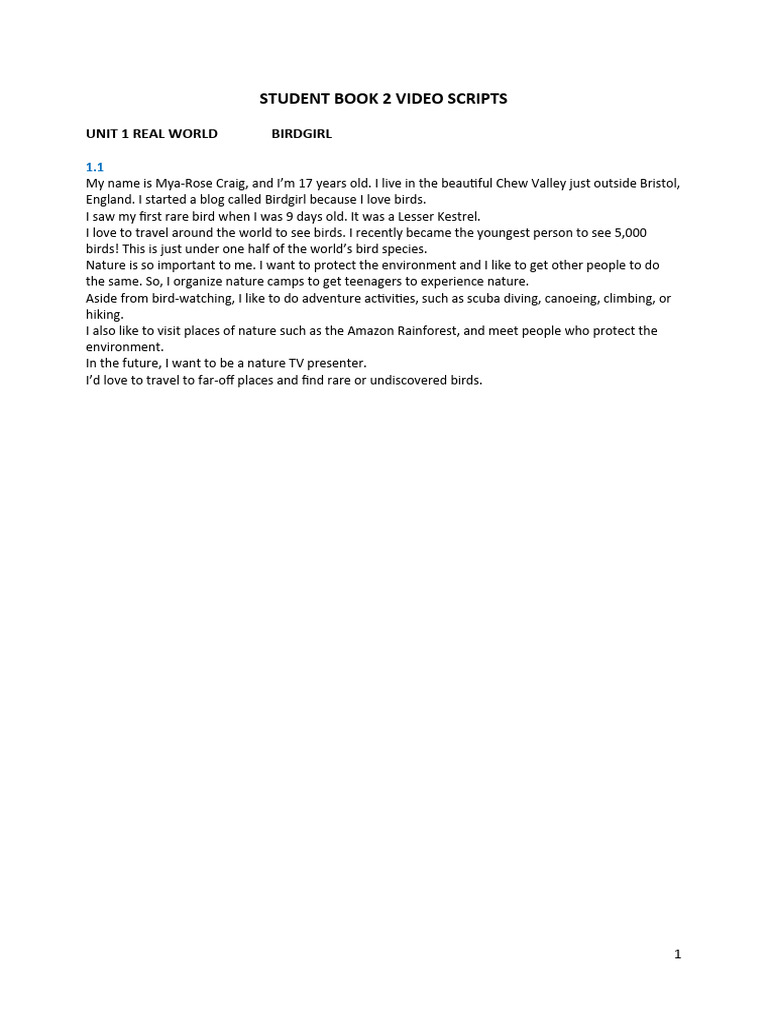 Tz3e Level 2 Video Scripts | PDF | Influenza | Taste