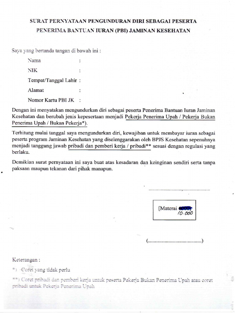 Form Mundur Dari Pbi | PDF