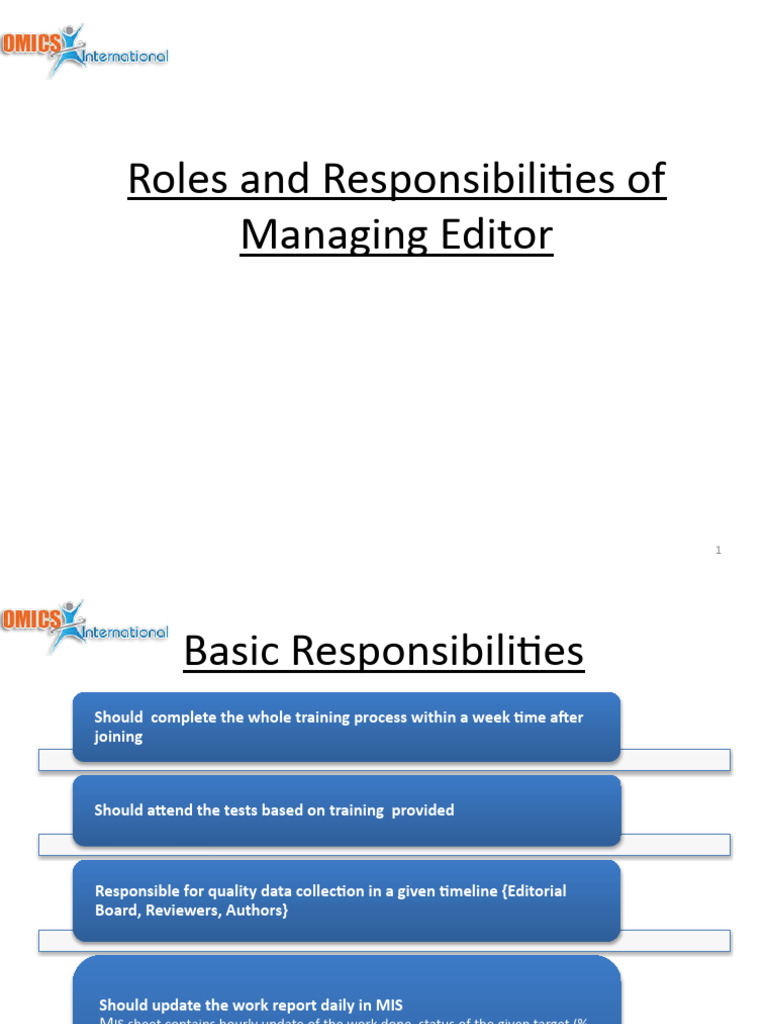 Roles & Responsibilities of Managing Editor | Download Free PDF ...