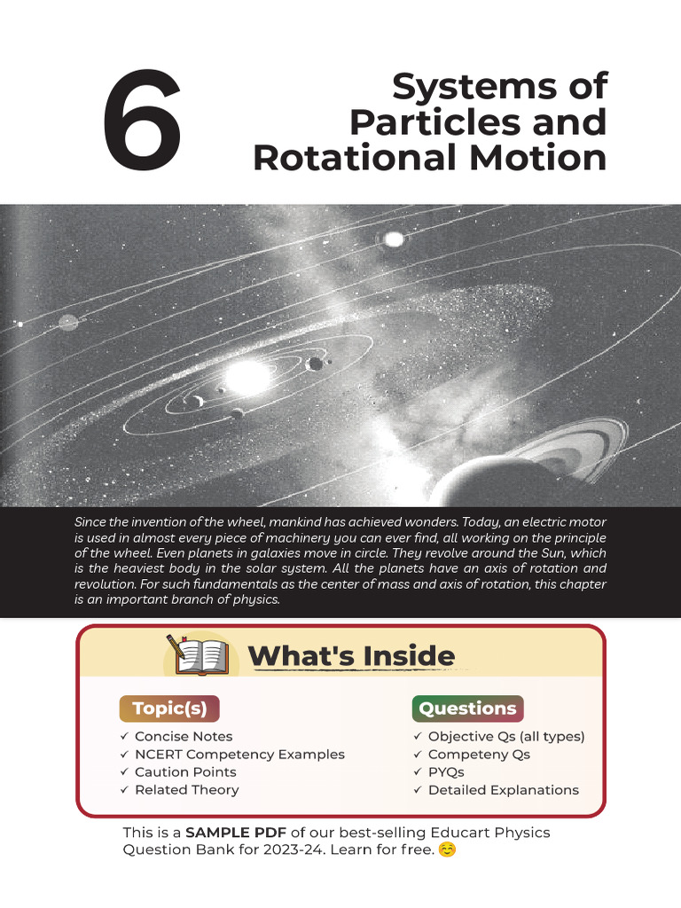 Cbse Xi Physics Chap 6 Systems Of Particles Of Rotational Moon Pdf Rotation Around A 
