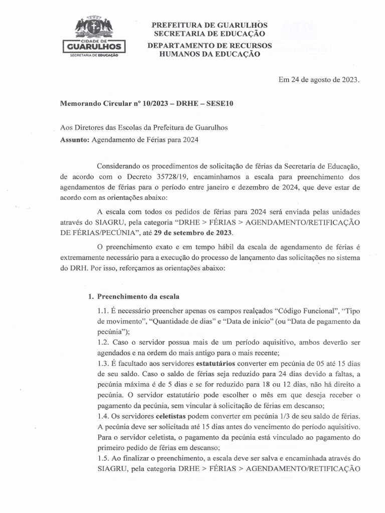 Memorando - Circular - N - 10 - 2023 (1) (1) - Cópia | PDF Memorando - Circular - N - 10 - 2023 (1) (1) - Cópia | PDF